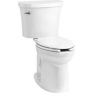 KOHLER Kingston™ Comfort Height® two-piece Elongated 1.28 gpf Toilet with Left-hand Trip Lever and Antimicrobial Finish
