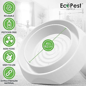 Bed Bug Interceptors – 12 Pack | Bed Bug Blocker (Pro) Interceptor Traps | Insect Trap, Monitor, and Detector for Bed Legs (White)