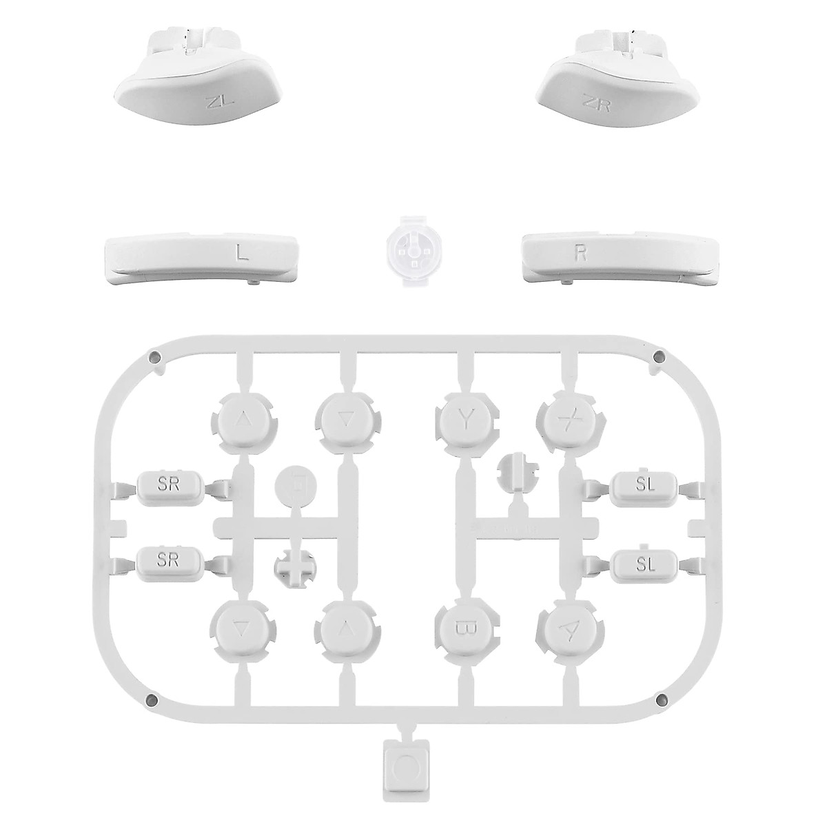 eXtremeRate DIY Full Set Buttons for Nintendo Switch & Switch OLED, Custom Replacement Buttons for JoyCon, ABXY Direction Keys SR SL L R ZR ZL + - Home Capture Trigger Buttons Springs - White