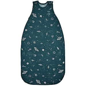 Woolino 4 Season Toddler Sleeping Bag, Merino Wool and Organic Cotton Baby Sleep Bag Sack, 2-4 Years, Space (Glow In The Dark)