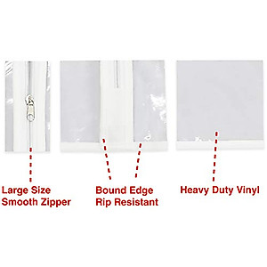 Simple Houseware Industrial Grade Z-Base Garment Rack, 400lb Load with 62" Extra Long bar w/Clear Cover and Tube Bracket