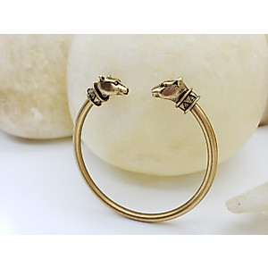 MUSEUM REPRODUCTIONS Egyptian Cat Head Bracelet - Gold Finish