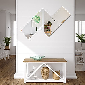 PETAFLOP 14x48 Inch Full Length Mirror Wall Mounted and 4PCS 14x11 Inch Full Length Mirror Tiles