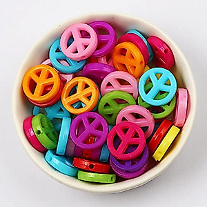 NHBT YU 50PCS Acrylic Round Beads Mixing Color for DIY Fashion Bracelet Necklace Making DIY Accessories Spacer Beads 15MM T719