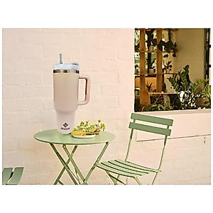 Bexsem - Stainless Steel Insulated Beer Coffee Mug Powder Coated 40oz | Tumblers with Handle | Travel-Friendly (Pink)