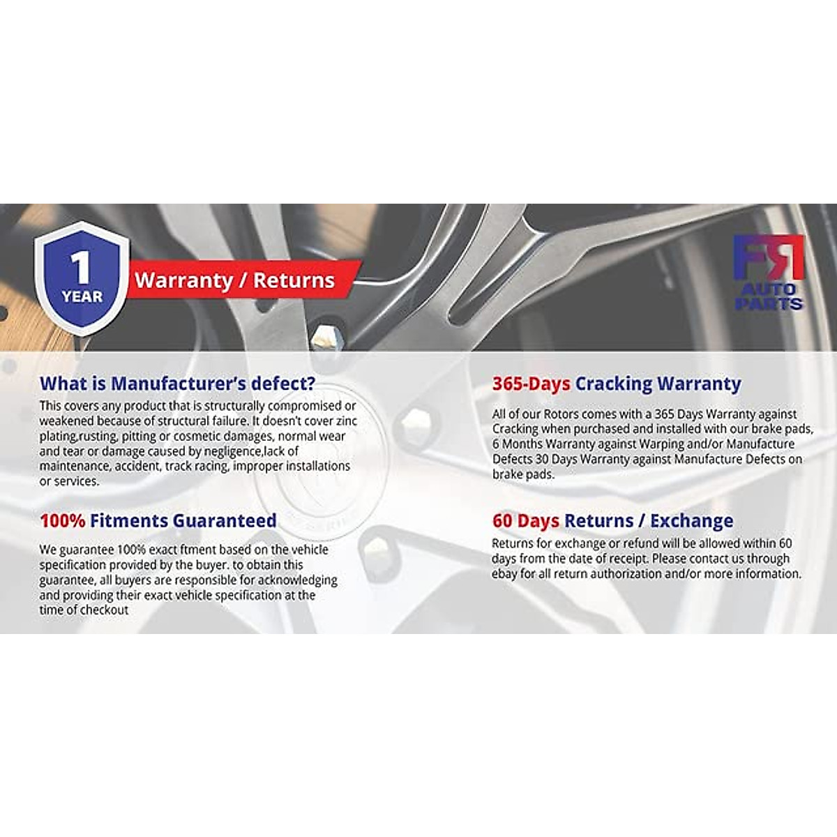 (Rear Brake Kit)(High-End Series)(2 Cross-Drilled Disc Brake Rotors + 4 Ceramic Brake Pads)