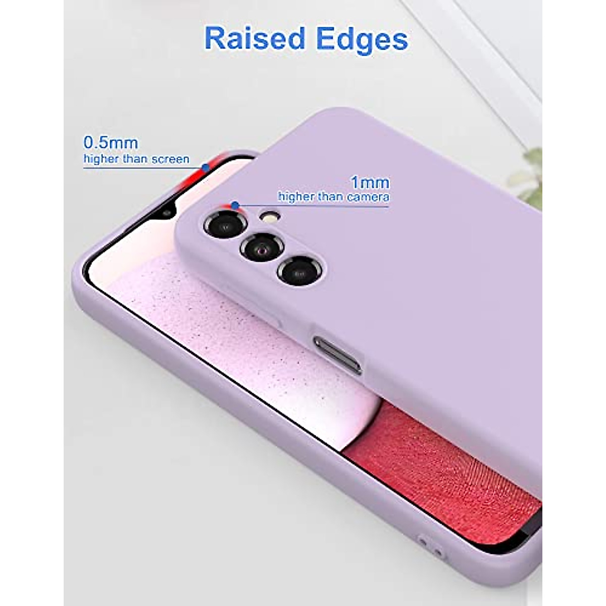 Foluu Silicone Case for Samsung Galaxy A14 5G, Liquid Gel Rubber Bumper Case with Soft Microfiber Lining Cushion Slim Hard Shell Shockproof Protective Cover for Galaxy A14 5G 2023 (Purple)