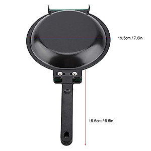 Double Sided Frying Pan, Non Stick Coating Omelette Pan Sandwich Maker Pan Easy to Clean Waffle Pancake Snack Griddle Pan Fit for Gas Stove, for Indoor and Outdoor Cooked Chicken