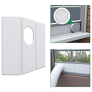 Forestchill Portable Air Conditioner Window Seal Plates Kit for 5.9" Diameter Exhaust Hose, Universal AC Vent Kit for Sliding Windows and Hung Windows, Adjustable Length Sealing Panels for Mobile A/C