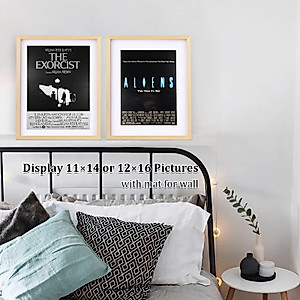 Egofine 16x20 Poster Frame Solid Wood Frame with Plexiglass Matted for 11x14/12x16 for Wall Mounting Hanging Picture Frame Vertically or Horizontally, Natural Wood