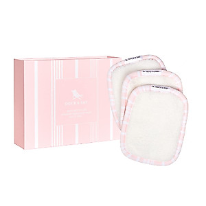 Dock & Bay Reusable Makeup Pads - Face & Skin Cleaner - Ultra Soft, Washable - 3 Pack with Included Wash Bag - (12x10cm) - Peppermint Pink