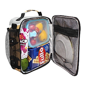 Dog Pattern Lunch Box German Shepherd Insulated Lunch Bag Reusable Cooler Meal Prep Bags Lunch Tote with Shoulder Strap for School Kids Office Adult