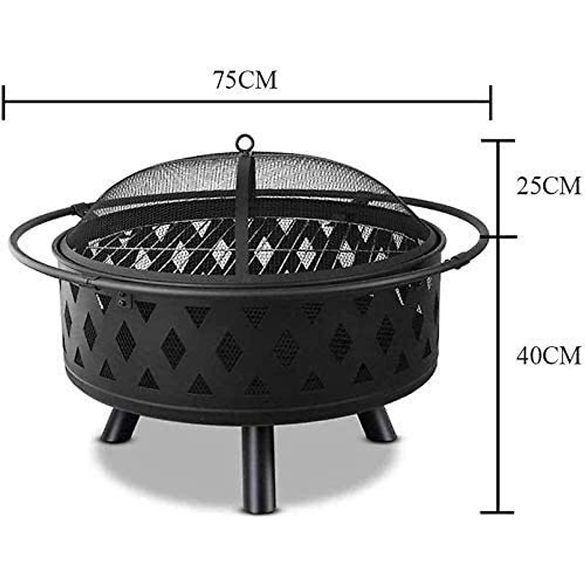 LEAYAN Garden Fire Pit Portable Grill Barbecue Rack Wood Burning Fire Pit Backyard with Cooking Grill,Fire Pit Multifunctional Barbecue Rack Indoor Winter Charcoal Heater for Camping Backyard