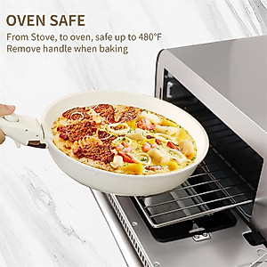 YASHE 13-Pieces Pots and Pans Set Non Stick, Ceramic Kitchen Cookware Set, Detachable Dandle Pots and Pans with Pan Protectors, PFOS and PFOA Free