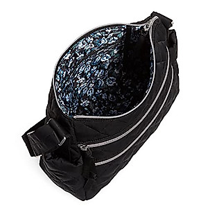 Vera Bradley Women's Performance Twill Triple Zip Shoulder Satchel Purse, Black, One Size