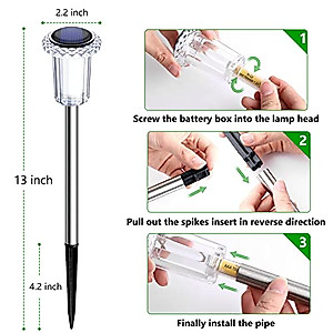 DenicMic Solar Pathway Lights Outdoor 10 Pack LED Waterproof Stainless Steel Solar Garden Lights for Pathway, Walkway, Driveway, Yard, Patio, Garden Decor
