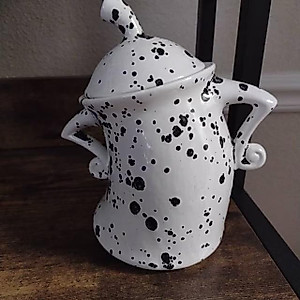 Ccache Canister with Attitude,Cute Cafe Sassy Canister,Unique and Stylish Canister for Kitchen Storage Sugar, Tea,ices, Herbs, and Halloween Decorations. (white)