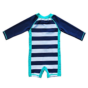 Baby Beach One-Piece Swimsuit UPF 50+ -Sun Protective Sunsuit Blue,18 Months