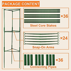 Elsjoy Set of 4 Tomato Cage Plant Support Stake, 48 Inch Garden Stakes Climbing Plant Trellis, Adjustable Plant Cages for Climbing Plant, Tomato, Vegetables, Flowers