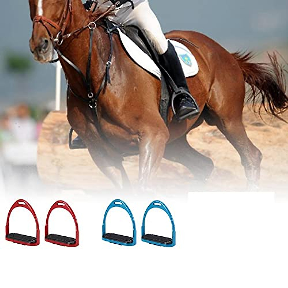 N/A 1 Pair of Safety Equipment Stirrups with Lightweight Anti-Rust Riding Accessories Non-Slip Outdoor Aluminum Pedals (Color : Red)