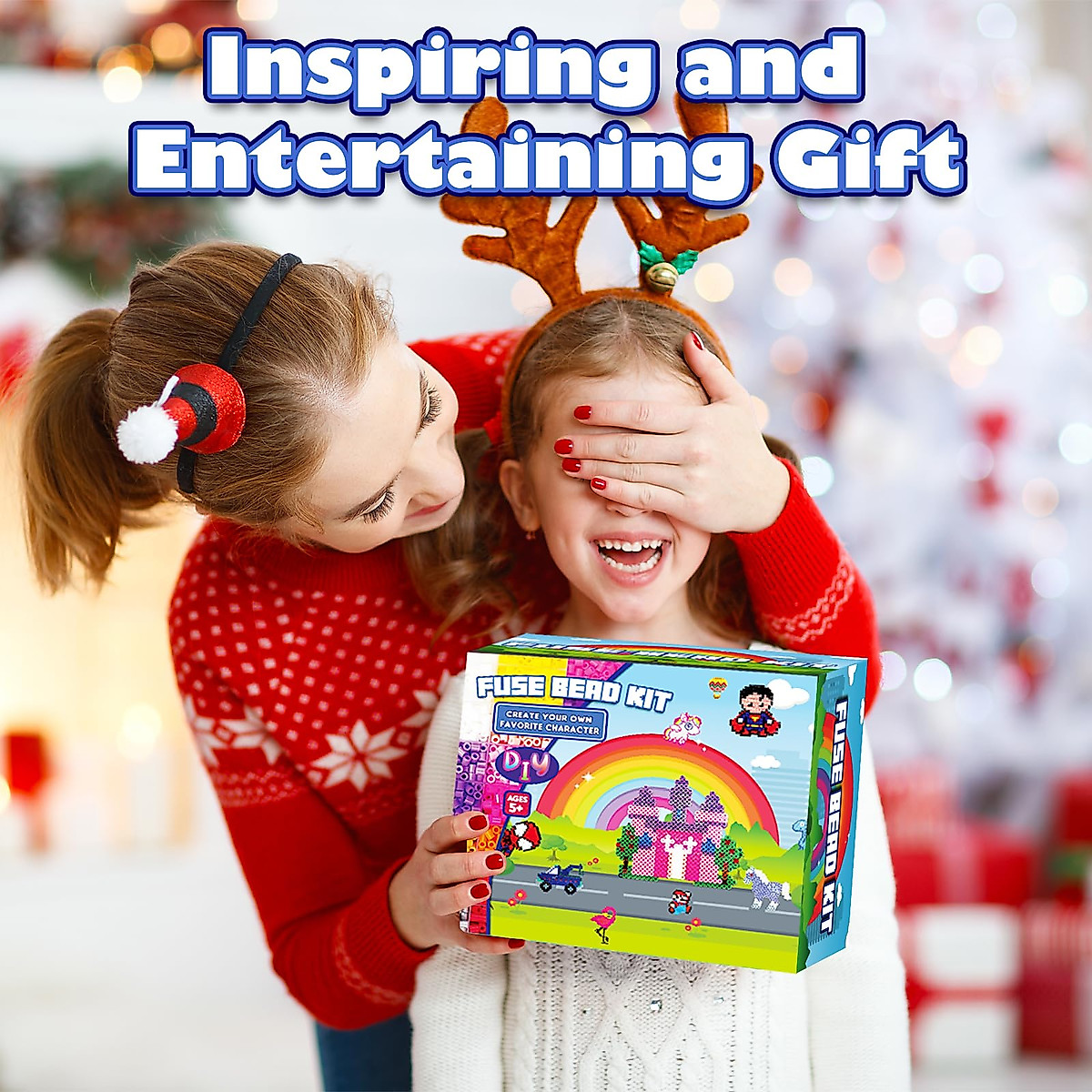 FunzBo Fuse Beads for Kids Craft Art - 106 Patterns Fusebead Melty Fusion Colored Arts and Crafts Set for Boys Girls Age 4 5 6 7 8 Year Old Classroom (Mega)