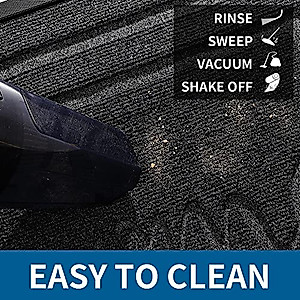 Welcome Door Mat for Indoor Outdoor, 17"x29" Durable Front Door Mat Entryway Rug for Patio, Garage, High Traffic Areas, Grey