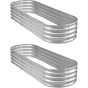 6 ft. x 2 ft. - 2pk Raised Garden Bed Metal Elevated Planter for Vegetable Flower Herb