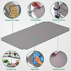 Slendor Wire Shelf Liner Value Pack of 5 Heavy Duty Waterproof Non-Adhesive Industrial Strength Plastic Mats for Tier Shelving Unit, 16 x 36 Inch Gray