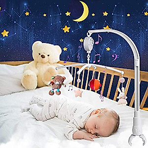 LIUDHPSP 23 inch Baby Crib Mobile Bed Bell Holder Arm Bracket, with Music Box, The Claw Part can be Adjusted Width-DIY Toy Decoration