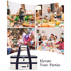 Insulated Casserole Carrier for Hot or Cold Food 9x13 - Insulated Food Container Bag Warmer with Heat-Resistant Mat for Potluck Parties Picnic Cookouts Fits 9" x 13" Casserole or Baking Dish