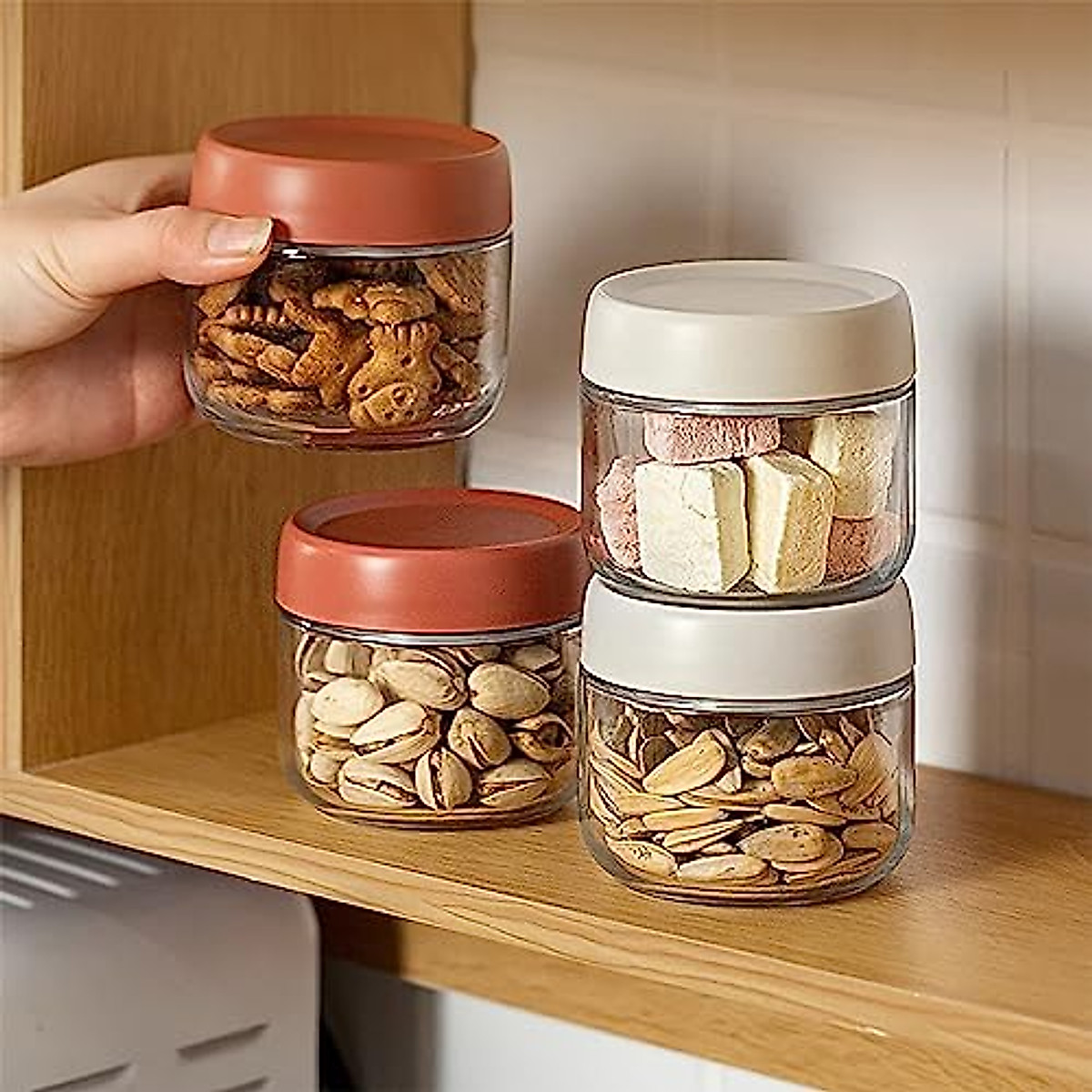 Overnight Oat Jars Containers with Screw Lid Airtight, Salad Dressing,Chia Pudding,Sugar Cane Cubes. Yogurt Storage Containers, Condiment Spice canisters