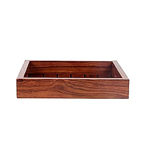 ETROVES 8x8 Inch Wooden Serving Small Tray Decor Coffee Table Tea Couch Bed Decorative (Brown)