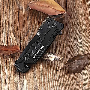 TANSOLE TAN SOLE Pocket Folding Knife with Pocket Clip for outdoor camping survival hunting (T-301)
