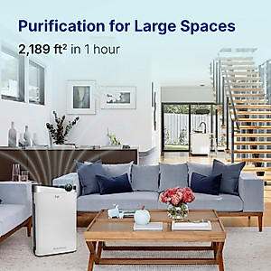 RIA Smart Air Purifier BreezeGuard 2-in-1 Built-in Humidifier - Quiet Industrial Grade Air Cleaner for Large Homes up to 2500 SqFt| Smart App, Office, Wildfire Smoke Dust PM2.5, Allergens & Pet Dander