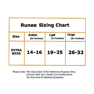 Runee Wide Thigh High Closed Toe Compression Stockings - 20-30mmHg Compression Designed For People With Wide Thigh And Calves (Black)