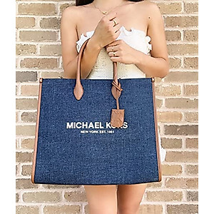 Michael Kors Mirella Large Tote Bag with Adjustable Strap (Indigo)