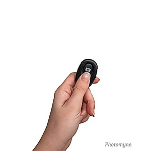 Photomyne Wireless Camera Shutter Clicker | Camera Shutter Remote Control for iPhone & Android Smartphones | Wireless Remote Control Selfie Button - Includes Wrist Strap (1 Pack)