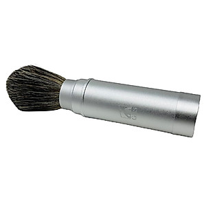 G.B.S 5.5in Silver Metal Canister Portable Badger Hair Shaving Brush for Men, Travel Friendly