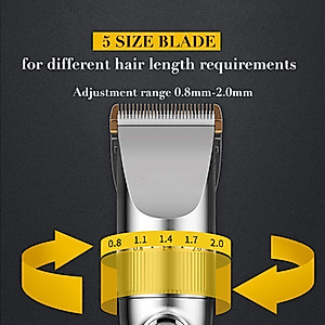 [upgraded version]Ensving Hair Clippers,2-Speed Professional Rechargeable Cordless Electric Hair Trimmer,Low Noise Beard Trimmer, Whole Body Washable Hair Cutting Kit, Multi-Purpose Haircut for Men,B