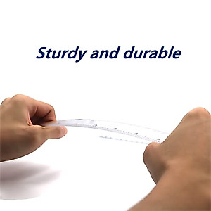 Kyweel 2 Packs of Plastic Ruler Measuring Tools, Suitable for Schools, Offices, Homes, with Inches and Metric (Transparent, 12 Inches)