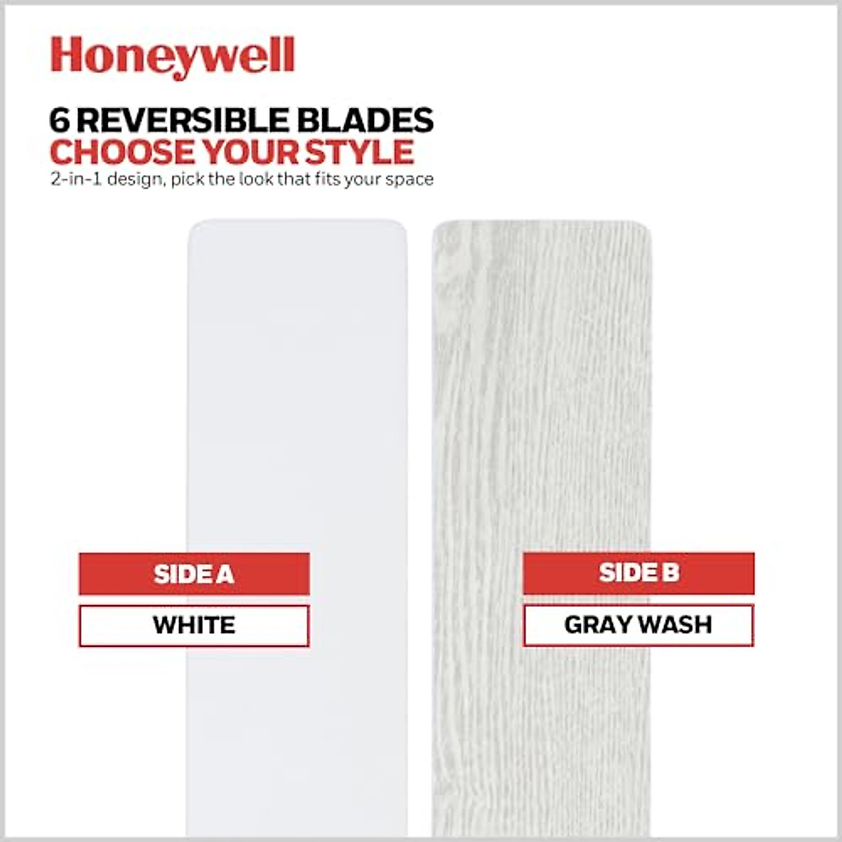 Honeywell Ceiling Fans Kaliza Modern 56 Inch Ceiling Fan with Light, Remote Control Fan, LED Indoor Fan with 6 Blades, Gray Wash and White Blade Finish Options, Bright White (51477-01)