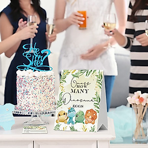 JIRIM-BEUTY Guess How Many Dinosaur Eggs Guess How Many Baby Shower Games, Pack of 1 Logo and 50 Cards, Baby Shower Signs, Baby Shower Invitation Set, Gender Reveal - JRM313
