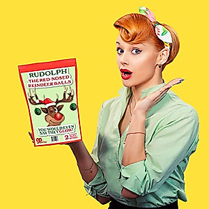 Rudolph Reindeer Balls Bath Bombs - Red Bath Bombs for Women - Adult Christmas Gag Gifts - Funny Reindeer Gifts - Black Cherry Scent