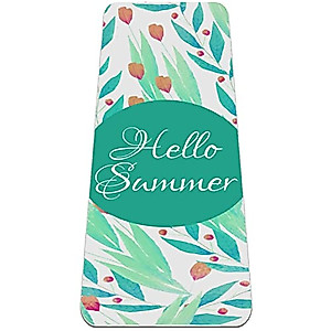 Yoga Mat, Yoga Mats for Home Workout, Workout Mat, Exercise Mats, Pilates Mat, Hello Summer Flower Pattern