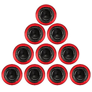 eXtremeRate 10 pcs Rubberized Chrome Red Thumbsticks Analog Sticks Buttons Replacement Parts for Xbox One Standard for Xbox One Elite for Xbox One S/X and for Xbox Series X & S Controller