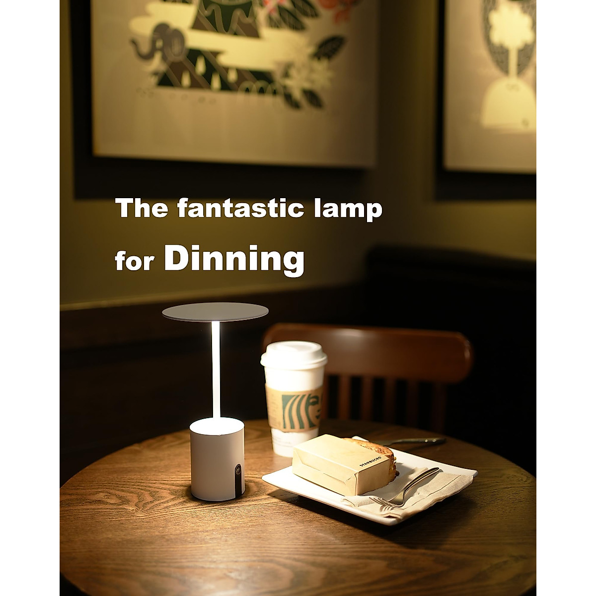 WEILAILUX Cordless Table Lamp Rechargeable, Indoor Outdoor Battery Operated Desk Lamp, Touch Dimmable Night Light with USB Charging, for Bedroom/Patio/Camping/Restaurant/Bar (2Pack White)