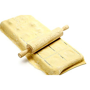 Norpro 3 Piece Ravioli Maker and Press Set with Rolling Pin, Large, White and silver