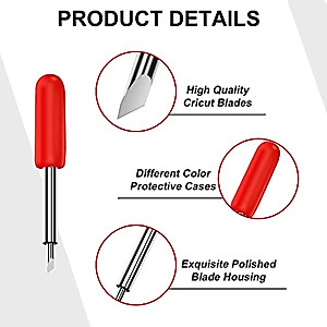 CAREGY 60 PCS 45 Degree Standard Fine Point Blades for Cricut Explore Air 2/Air 3/Maker/Maker 3/ Expression, Replacement Cutting Blades for Most Vinyl Fabric Cutting