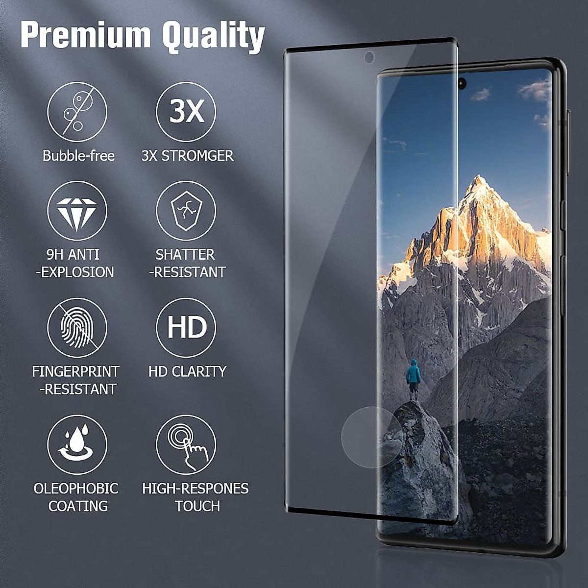 [2+2 Pack] For Google Pixel 7 Pro 5G Glass Screen Protector with Camera Lens Protector, HD Clear 9H Tempered Glass Scratch Resistant, 3D Curved, Ultrasonic Fingerprint Unlock, Bubble-Free (6.7 Inch)