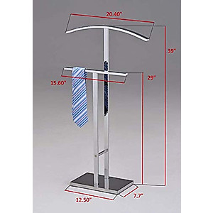 Kings Brand Furniture - Dossi Chrome Finish Metal Suit Rack Valet Stand